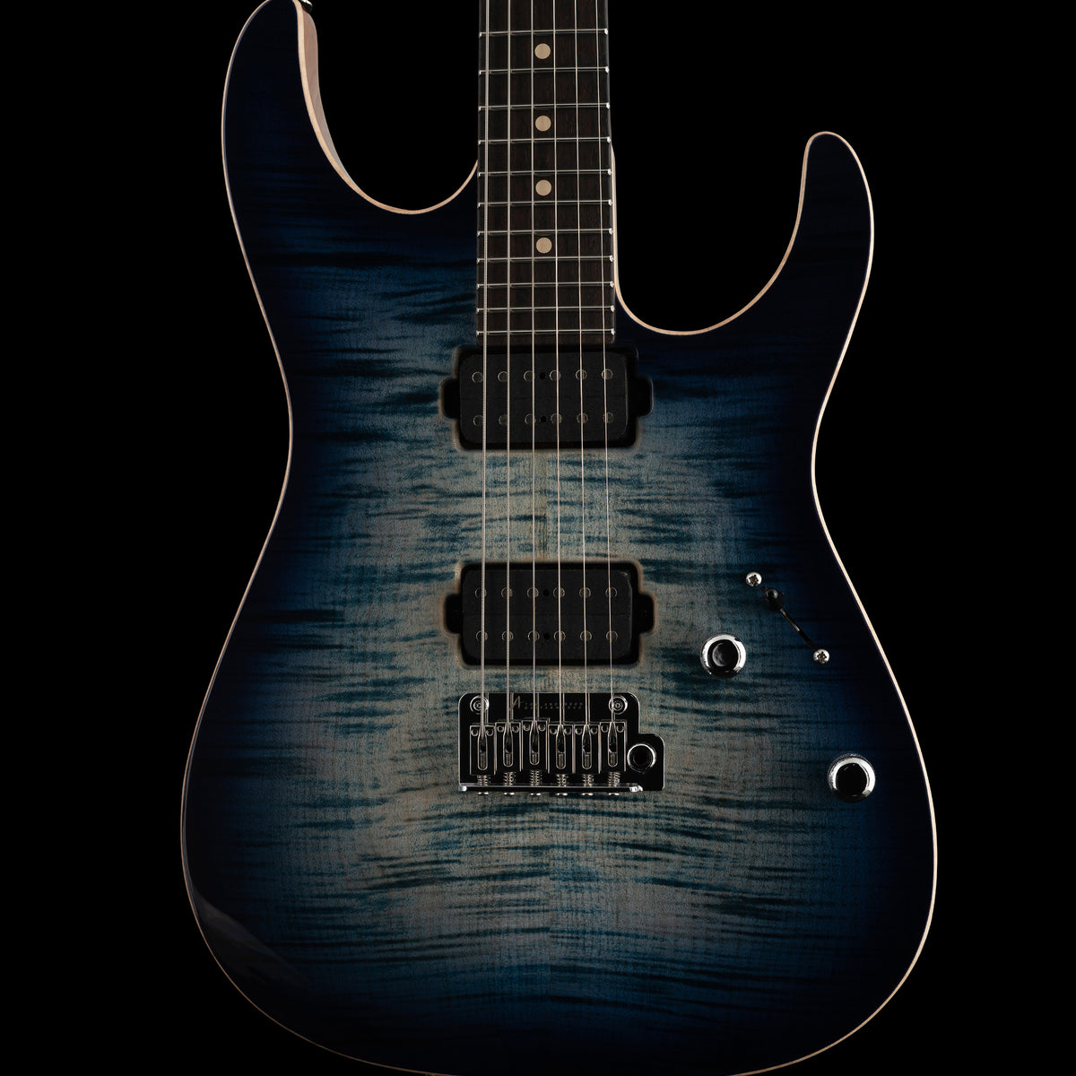 Tom Anderson Arc Angel - Natural Arctic Blue Burst – Angel City Guitars