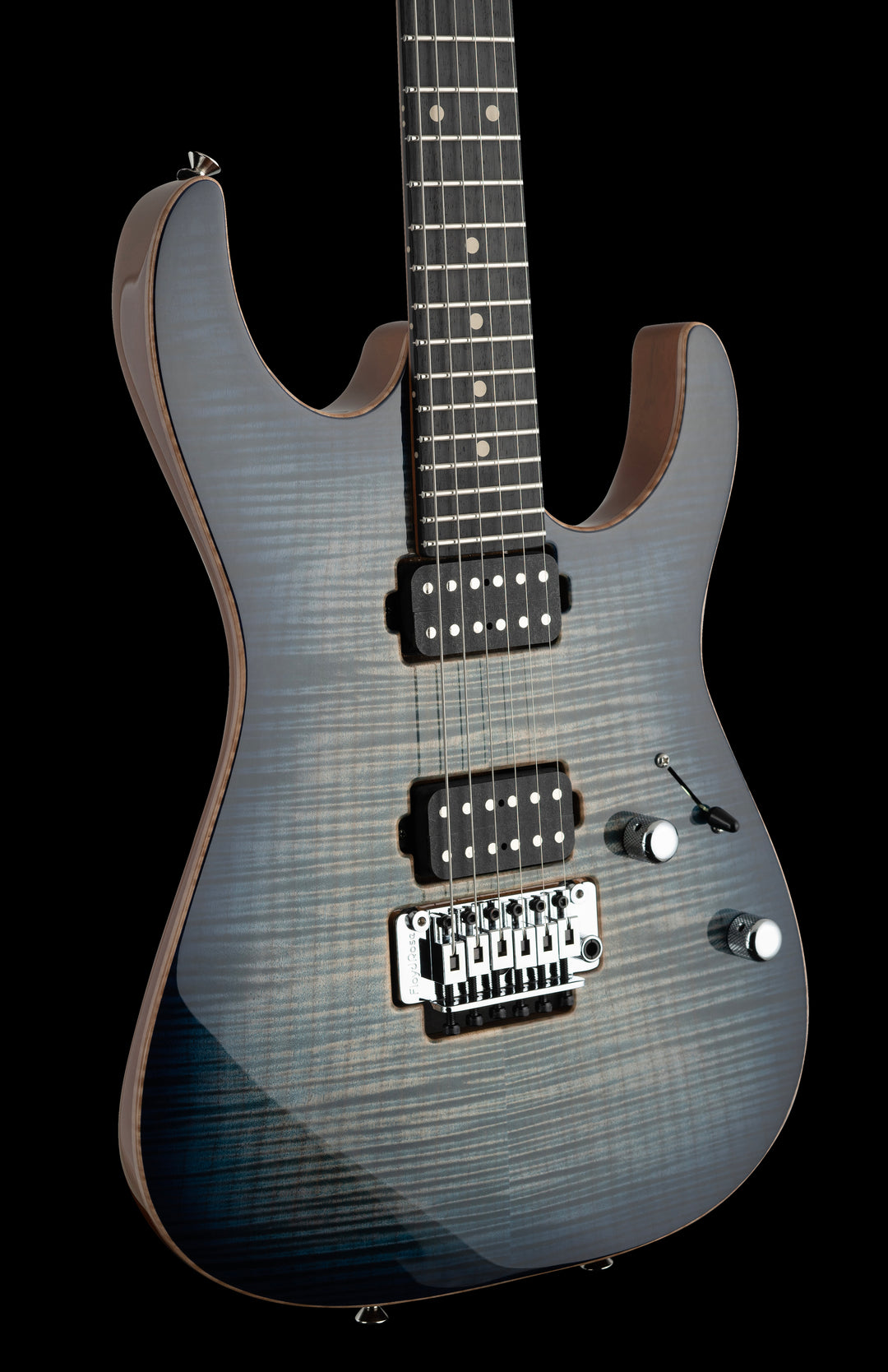 Tom Anderson Arc Angel - Natural Arctic Blue Burst – Angel City Guitars